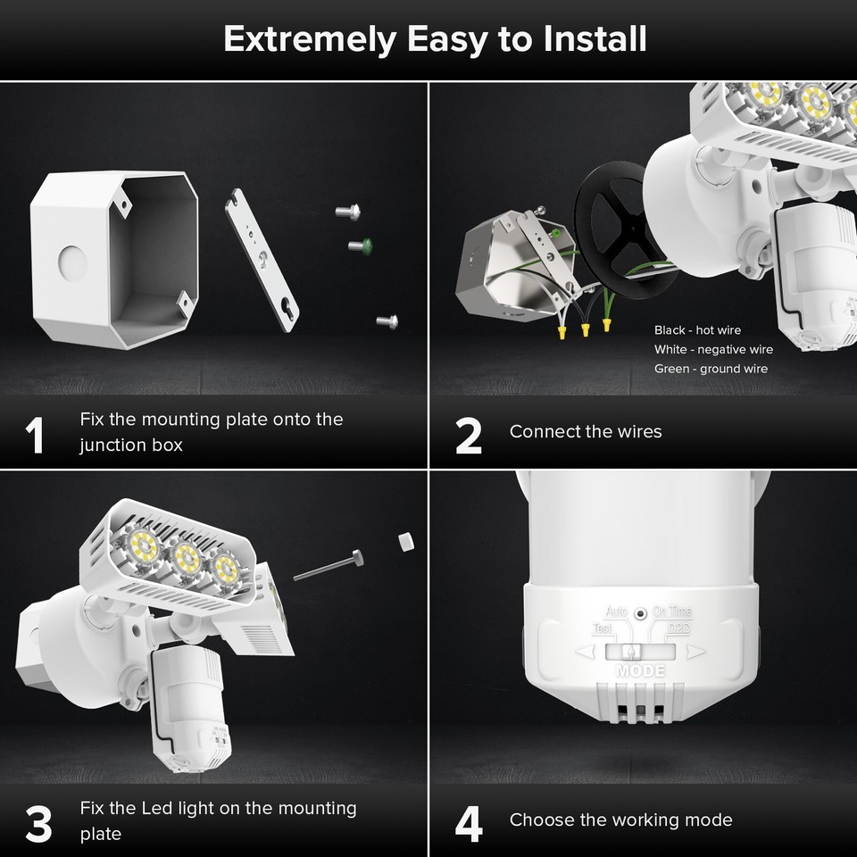 27W led Spotlight Motion Sensor Light Outdoor Flood Light Garden ...