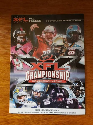XFL Official Gameday Program 4/14/2001 Championship Semi Finals Rage vs ...