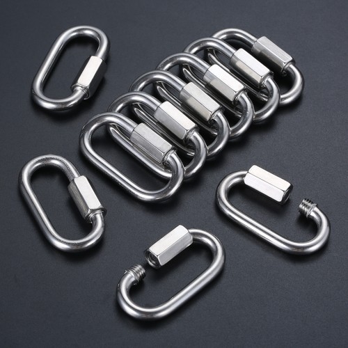 5mm/0.197" 304 Stainless Steel Climbing Gear Carabiner D Shape Quick ...