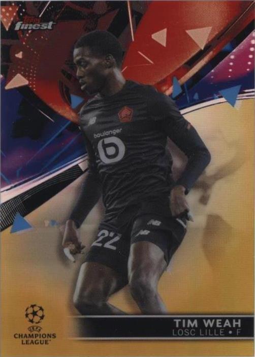 2021-22 Topps Finest UCL - Timothy Weah #18 Gold Refractor /50 for sale ...