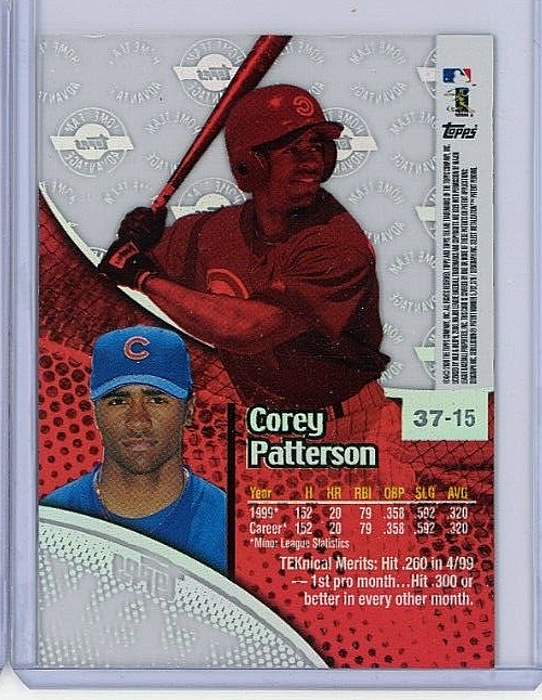 2000 Topps Tek #37 Pattern 15 Corey Patterson Rookie RC - Chicago Cubs ...