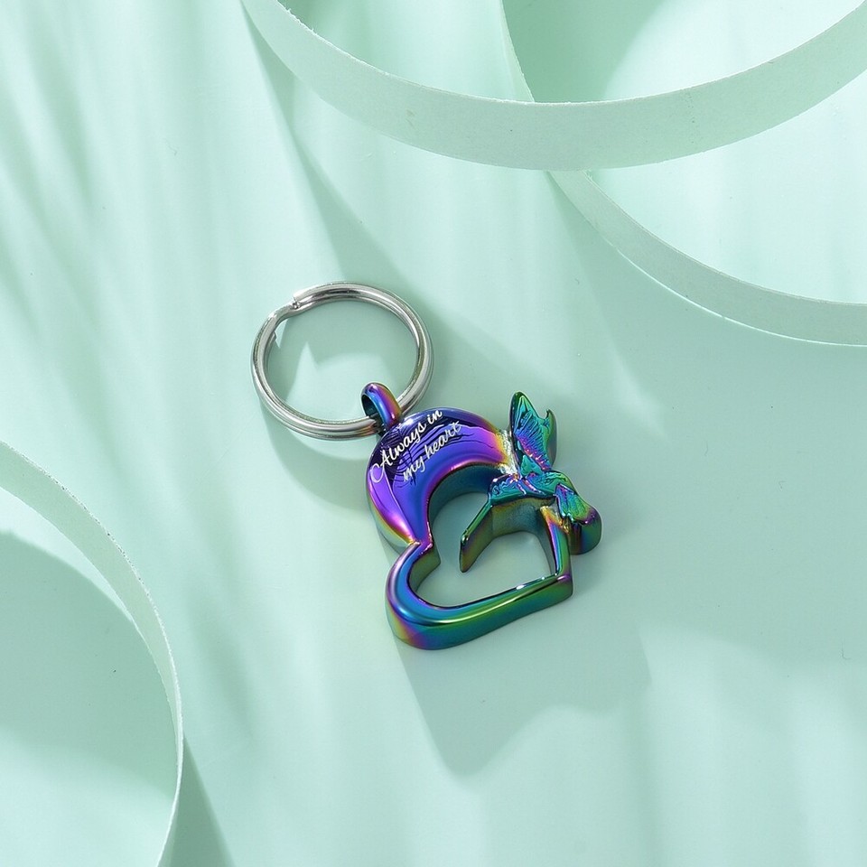Hummingbird Cremation Keychain Ashes Holder Urn Locket Stainless Steel ...
