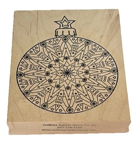 Outlines Round Christmas Tree Ornament Wood Wooden Stampin Up Block ...