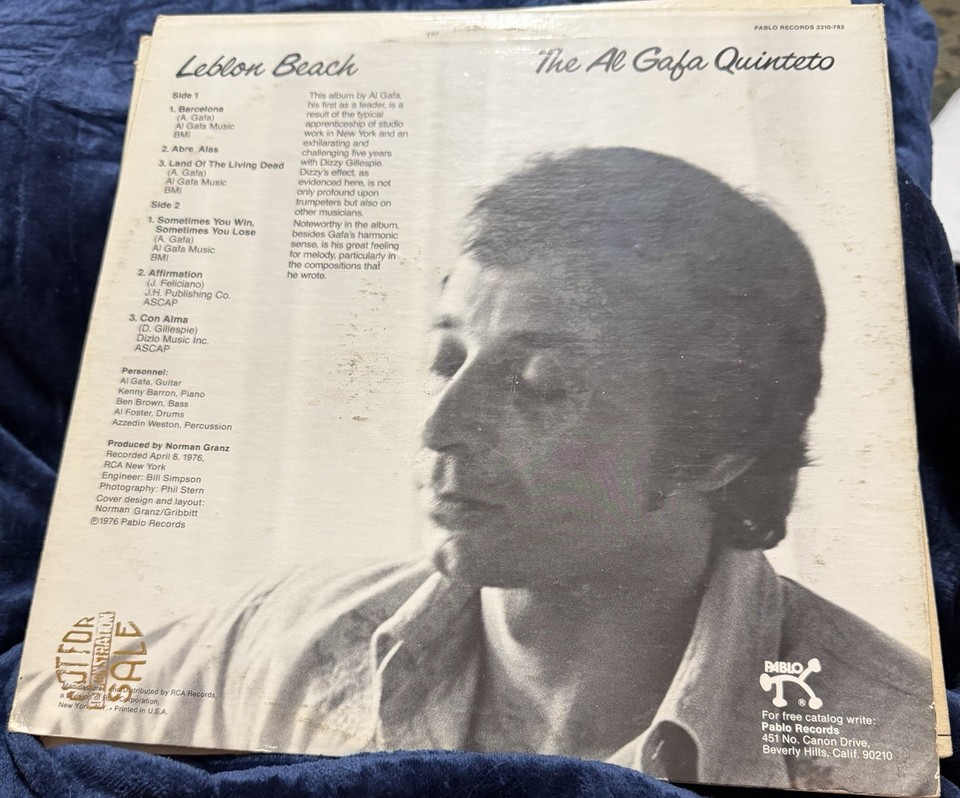 NM The Al Gafa Quinteto-Leblon Beach 1976 1st Pablo 2310-782 (PROMO ...