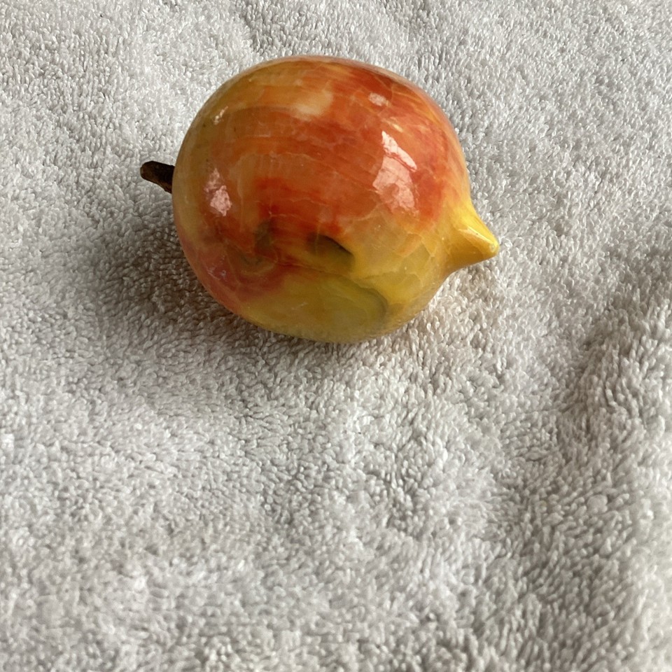 Vtg MCM Stone Hand Carved Fruit Set of 4 Apple, Peach,Banana Italian ...
