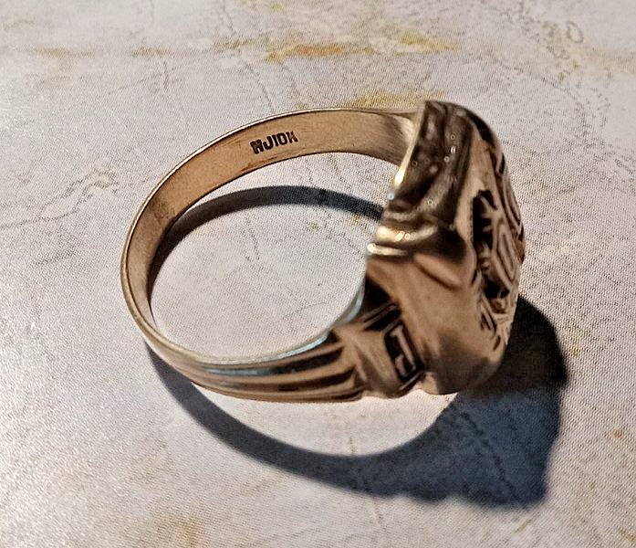 Vtg 10K Yellow Solid Gold High School Class Ring 1957 size 10.75 J S | eBay