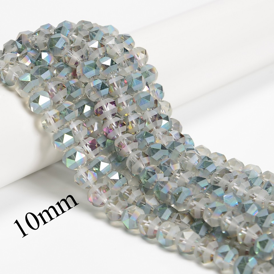 Multi-Color Crystal Glass Matte Faceted Round Beads 8mm 10mm 12mm 15.5 ...