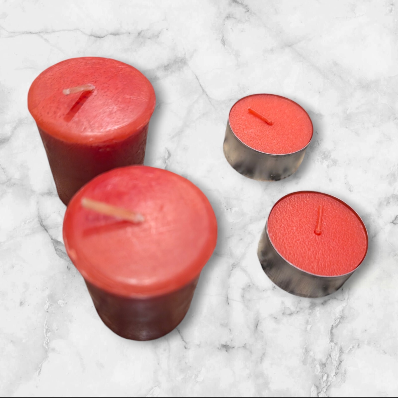 2 kohls Cheers round mosaic red/clear glass candle/tea light holder ...