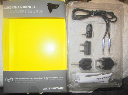2.5 MM Scosche IU335K Audio Cable Headphone Adapter Kit for Airplane ...