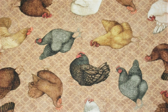 Chicken Fabric, Hen Fabric, By The Yard, QT Fabrics, Country Fabric ...