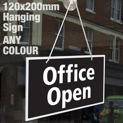 OFFICE OPEN & OFFICE CLOSED 3MM RIGID HANGING SIGN, SHOP WINDOW | eBay