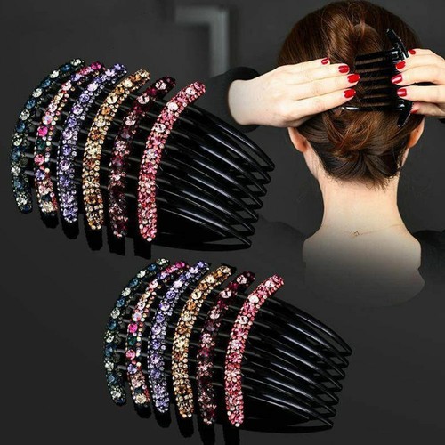Rhinestone Hair Comb Women Fashion Seven-tooth Insert Comb Hairpin ...