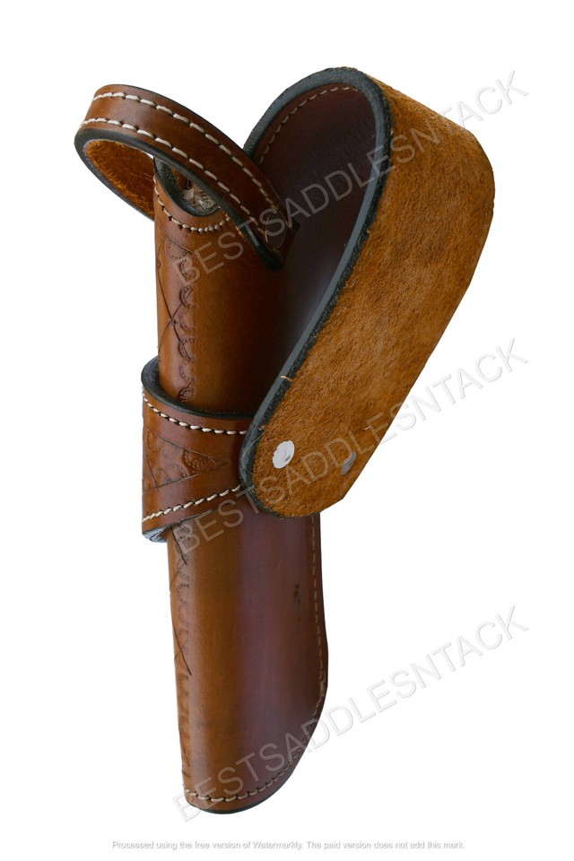DOUBLE ACTION HOLSTER REVOLVER PISTOL COVER SIX SHOOTER TOOLED LEATHER ...