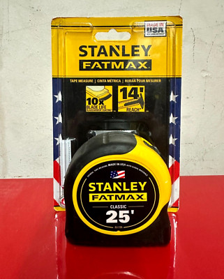 Stanley 25' FATMAX Tape Measure (33-725) | 10X Blade Life | 14' Reach ...