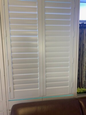 PVC PLANTATION WHITE SHUTTER,NEW,WITH FRAME, IN ORIGINAL BOX, 2 X ...