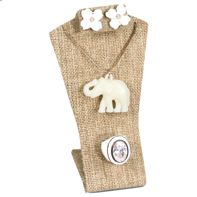 Combo Jewelry Display Set Earring Pendant Ring Mini Display Set Burlap ...