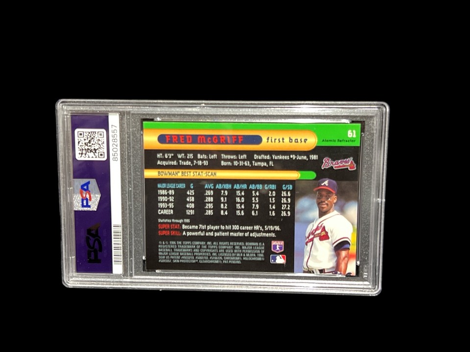 FRED MCGRIFF BRAVES 1996 BOWMAN'S BEST #61 ATOMIC REFRACTOR GEM MINT ...