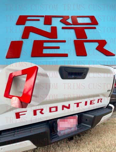 0.1IN Gloss Red letters fits NISSAN FRONTIER 2022 23 logo tailgate ...