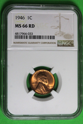 1946 Red NGC MS66RD Lincoln Wheat Cent #B37007 | eBay