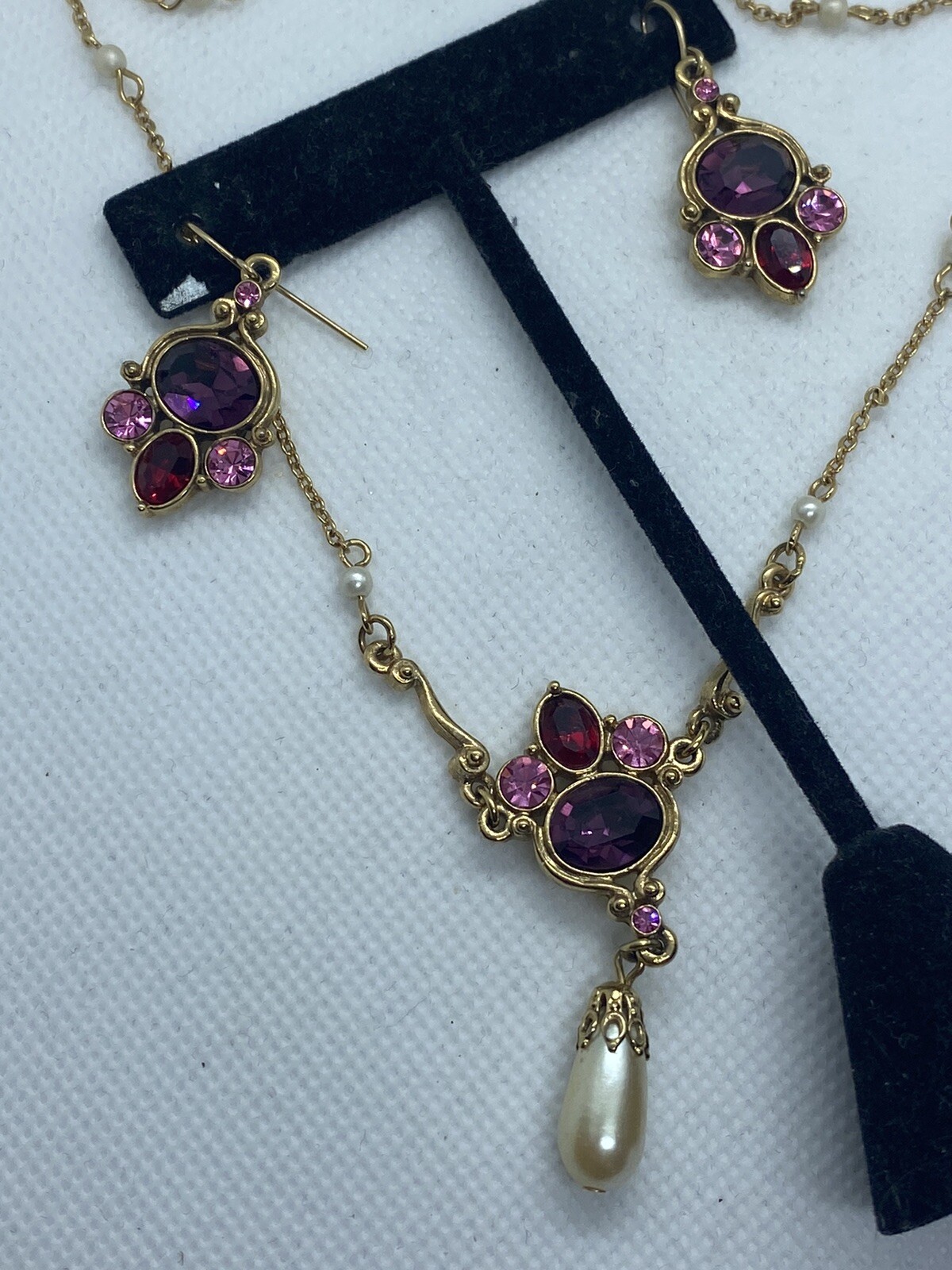 Victorian Style Sparkling Amethyst Paste Rhinestone N… - Gem