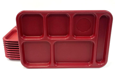 10pcs CAMBRO USA School Lunch Food Tray Cafeteria Jail 6 Compartment ...