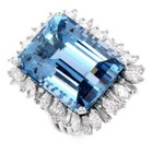 1960s Santa Maria 29.23ct Aquamarine & Diamond Beautiful 925 Solid ...