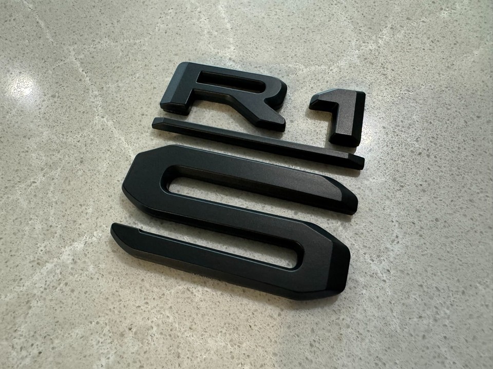 Rivian Emblem Set Matte Black R1T R1S Logo Square Badge | eBay