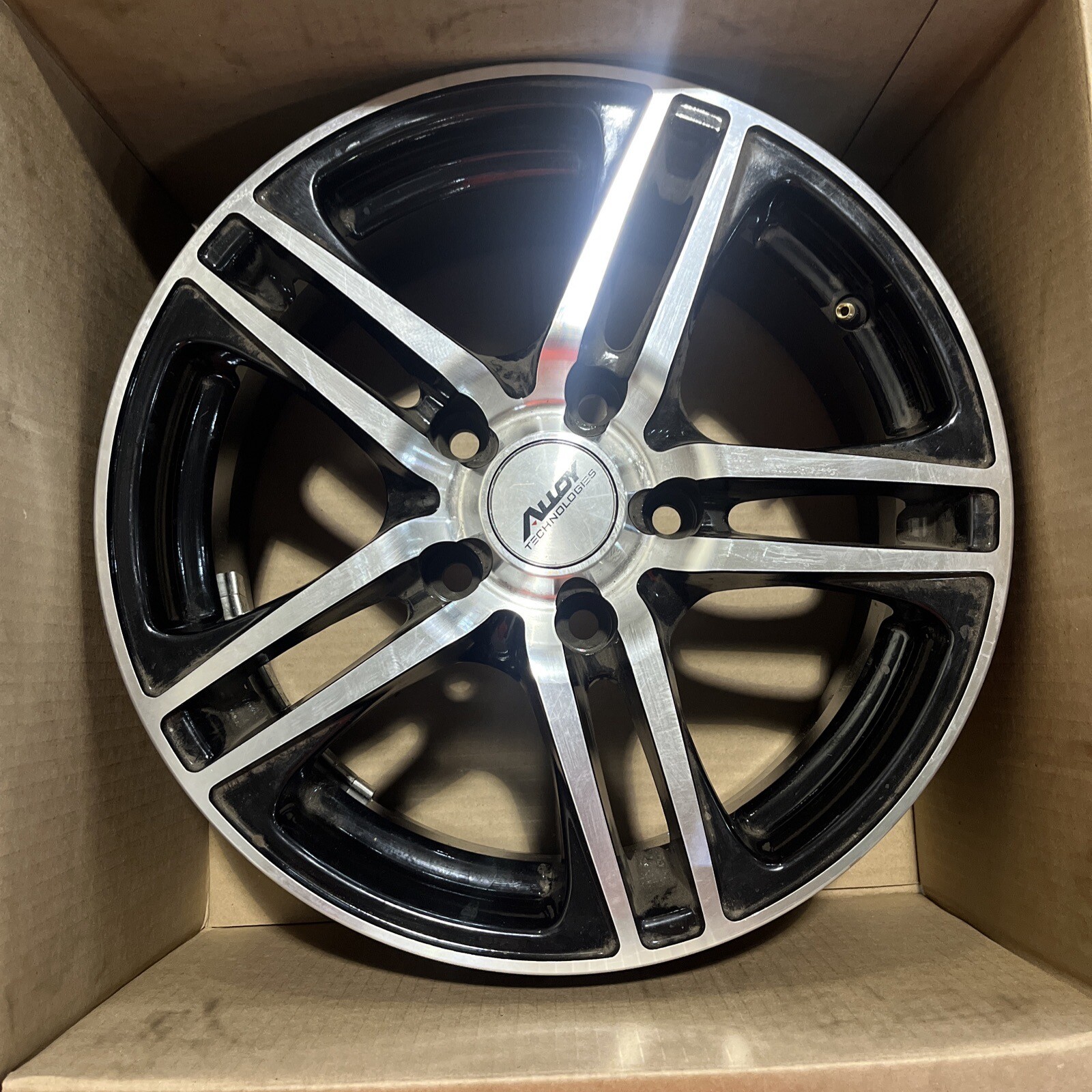 (4) 15X6.5” 5X114.3 +35MM Alloy Technologies Black And Machined (Like ...