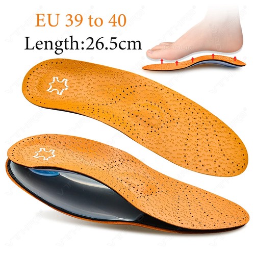 New Leather Orthotic Insole Flat Feet High Arch Support Orthopedic ...