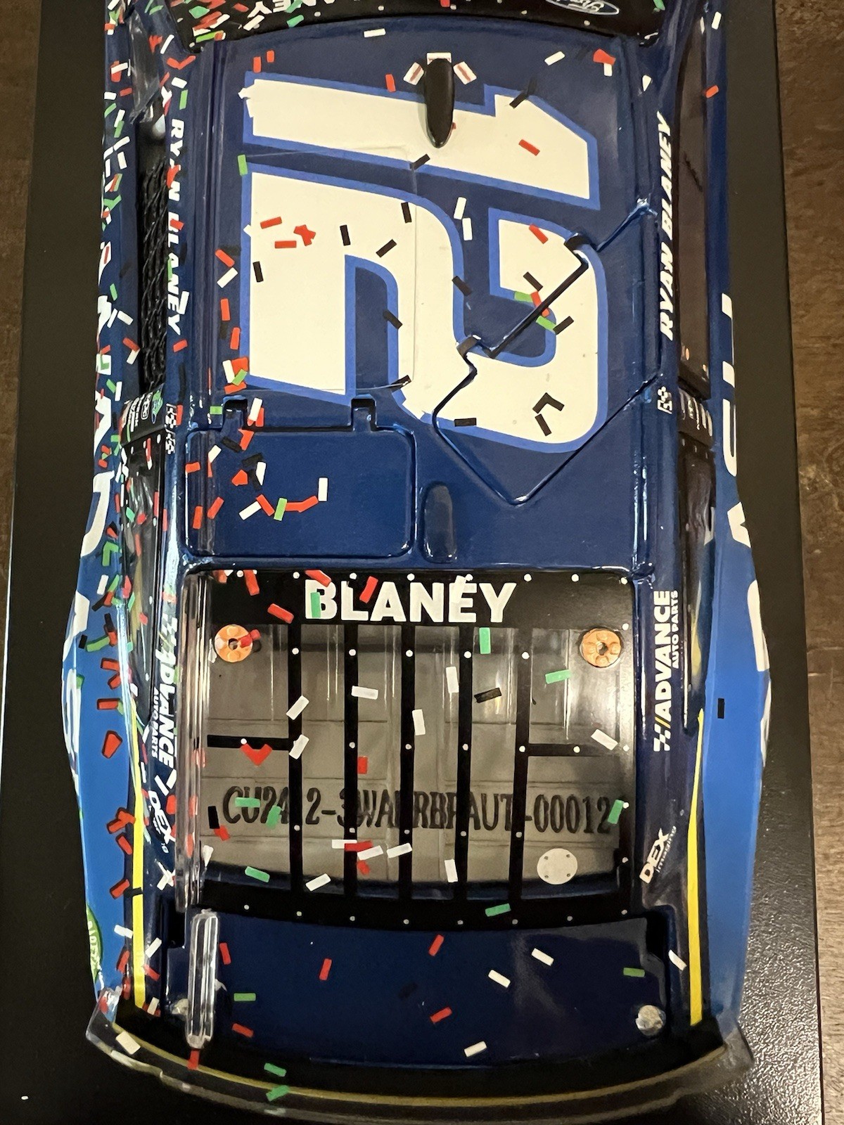 2024 1/24 Ryan Blaney Wabash Pocono Win Autographed Door DIN Number 12 ...