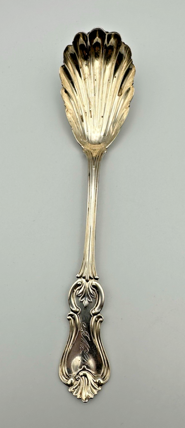 Antique JOHN A COLE Coin Silver Olive Pattern Sugar Spoon - Gordon ...