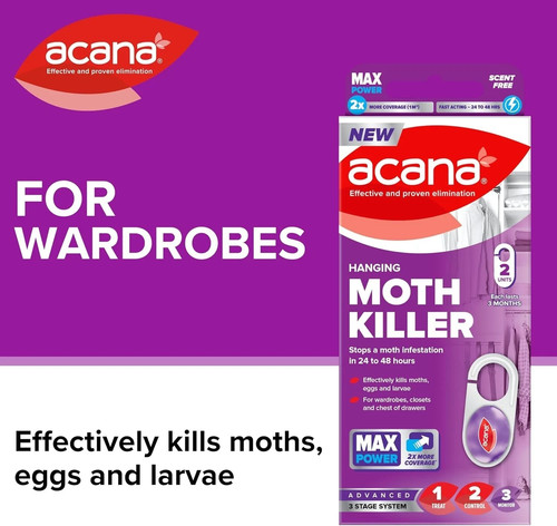NEW Acana Hanging Moth Proofer Killer Repellent Freshener Fabric Max ...