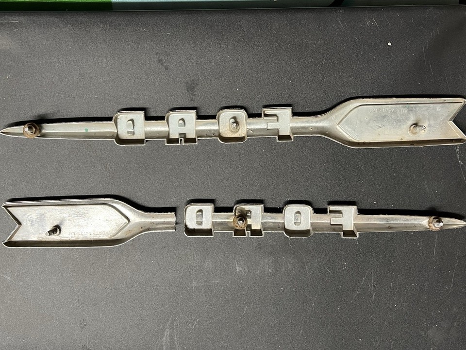 1960 Ford Truck F-250 HOOD SIDE EMBLEMS Original pair NAME PLATES | eBay