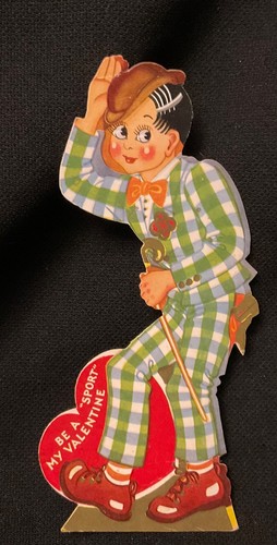 Vintage Art Deco Dapper Man with Cane Valentine Card c. 1920s unsigned ...