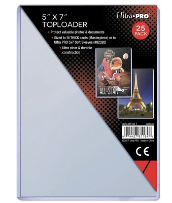 Pack of 25-Ultra PRO 81184-Factory Sealed Clear Rigid Standard 5 X 7 ...