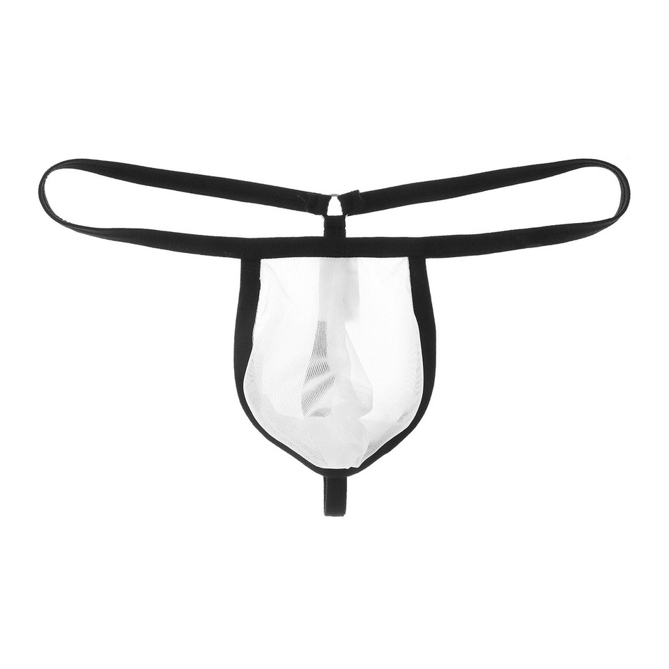Men's See Through Sheer Mesh Pouch Thong Underwear G-string Micro ...