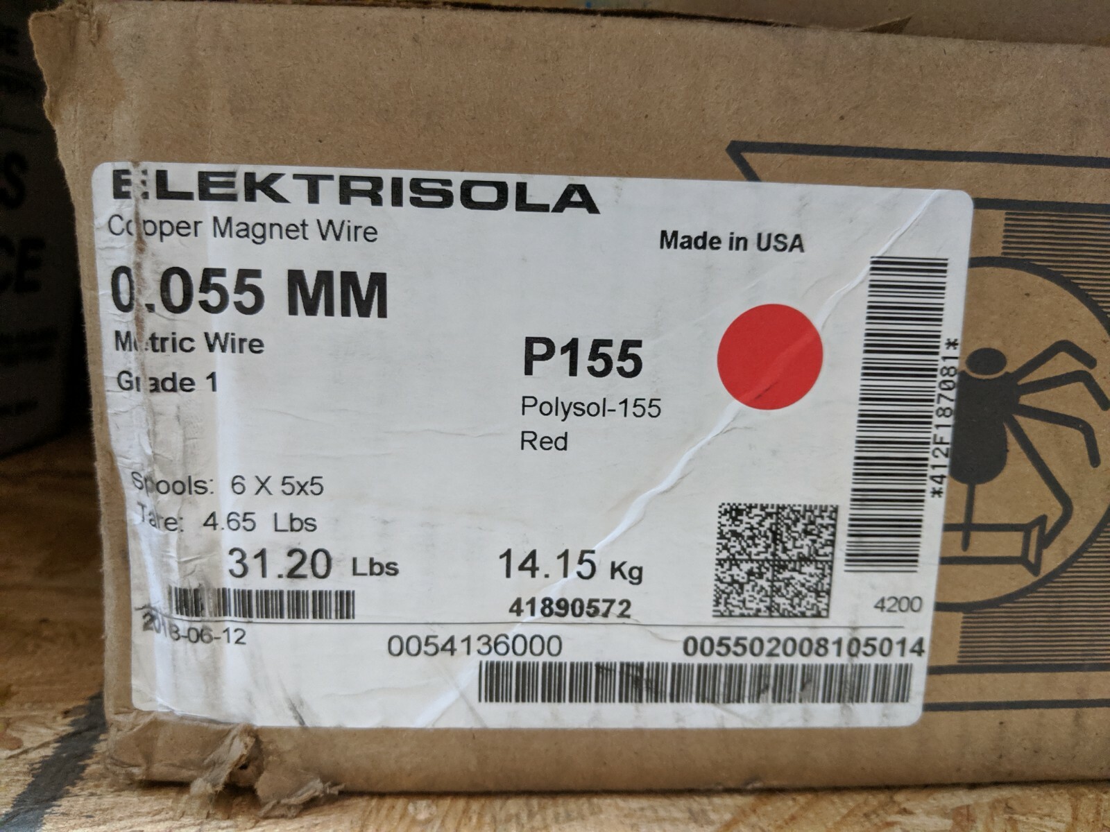 Elektrisola P155 Copper Magnet Wire 0.055MM Grade 1 - 4.65 lbs | eBay