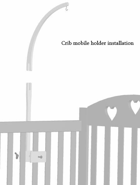 Crib mobile holder natural wood arm mobile baby white Eco wood Baby ...