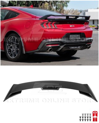 GT Style MATTE BLACK Rear Trunk Lid Wing Spoiler For 24-Up Ford Mustang ...