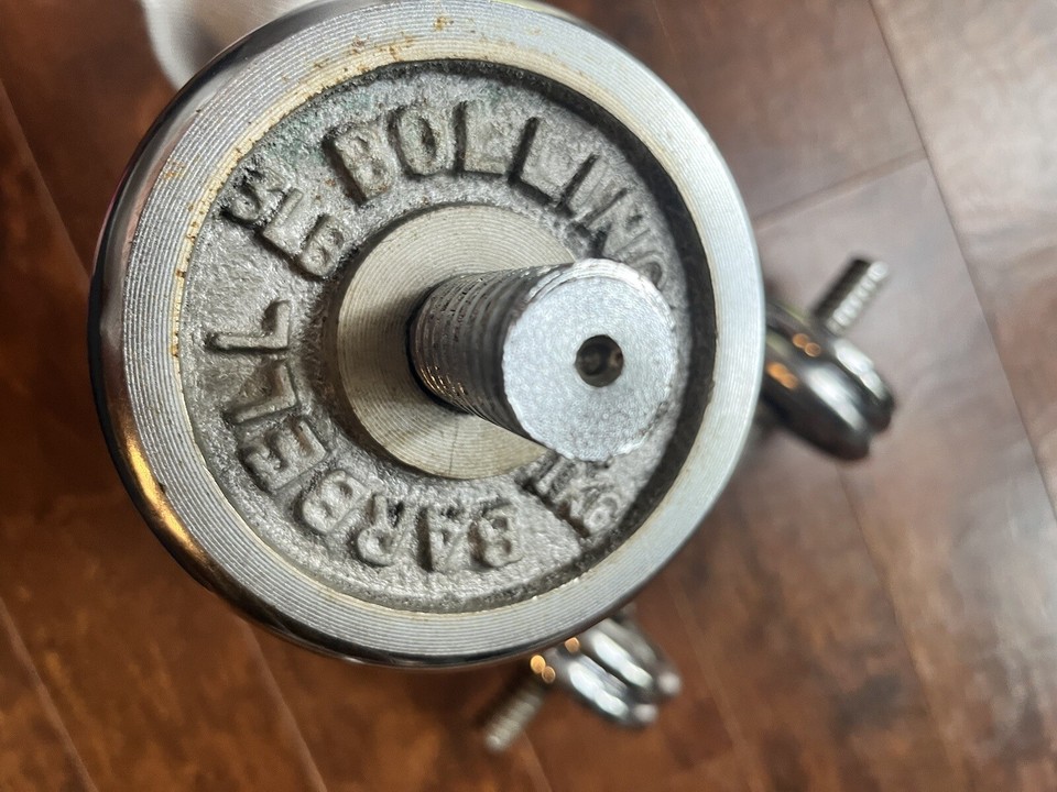 24 pound Bollinger Barbell 8-3lb Standard Threaded Weight Plates CHROME ...