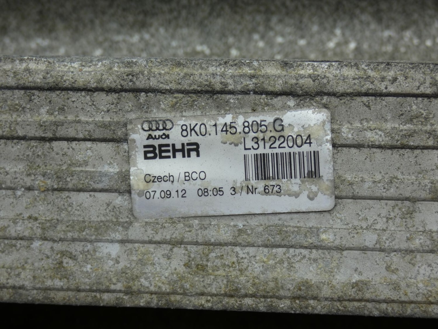 Ladeluftkühler 8K0145805G 119Tkm Audi A4 B8 8K 1.8 TFSI 12.1797.093 | eBay