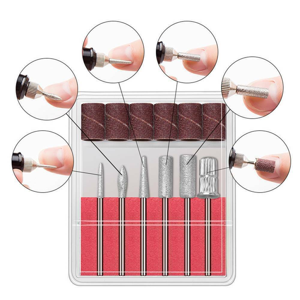 Nail Drill Bits Electric Manicure Machine Cutter Diamond File Gel ...