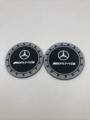 MERCEDES BENZ AMG COASTER 2PC 2.75'' SILICONE CAR AUTO CUP HOLDER ...