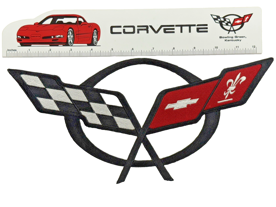 1997-2004 C5 Corvette Embroidered Applique Patch Black 13in Heat Press ...