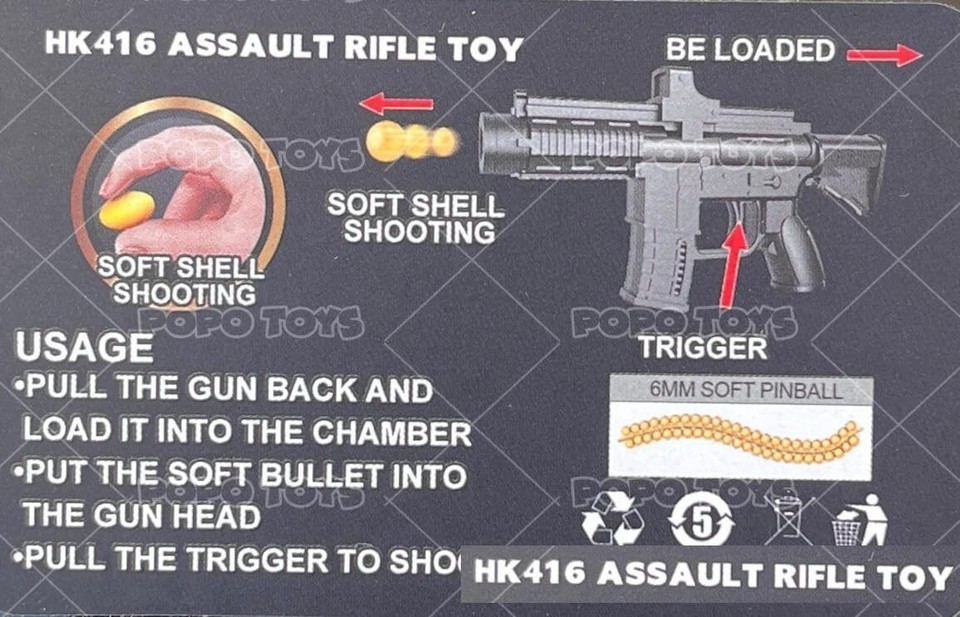 MAC-10 Style PoPo Toy SMG Gun – Alloy Build – BB & Rubber Bullets ...