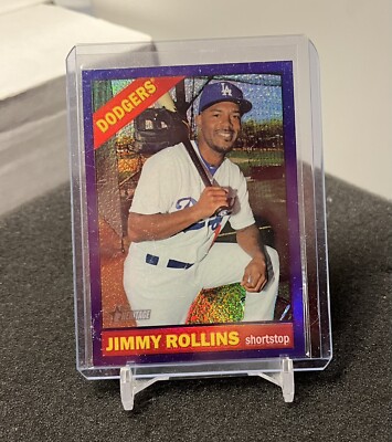 Jimmy Rollins 2015 Topps Heritage Chrome 721 Los Ang. Dodgers Purple ...