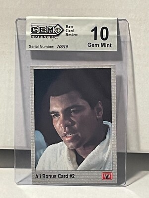 1991 All World Boxing Muhammad Ali Ali Bonus Card #2 #22 Gem Grading 10 ...