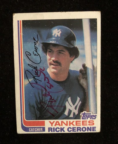 RICK CERONE 1982 TOPPS AUTOGRAPHED SIGNED AUTO BASEBALL CARD 45 YANKEES ...