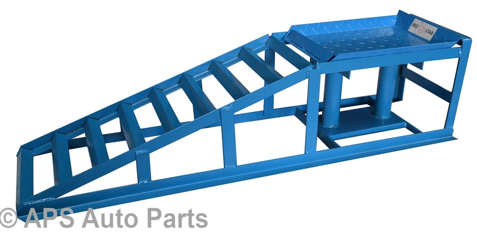 Pair Hydraulic Car Ramps 2x Heavy Duty 3000lbs Garage Van Bottle Lift ...