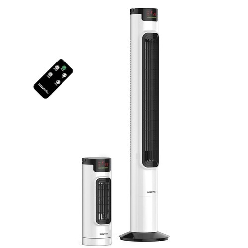 2pc Euromatic Oscillating Tower Fan Combo Pack (Large & Small) Remote ...